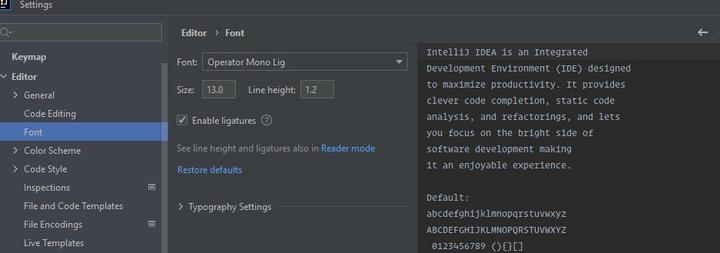 Add Custom Fonts like Operator Mono to Intellij IDEA in Windows